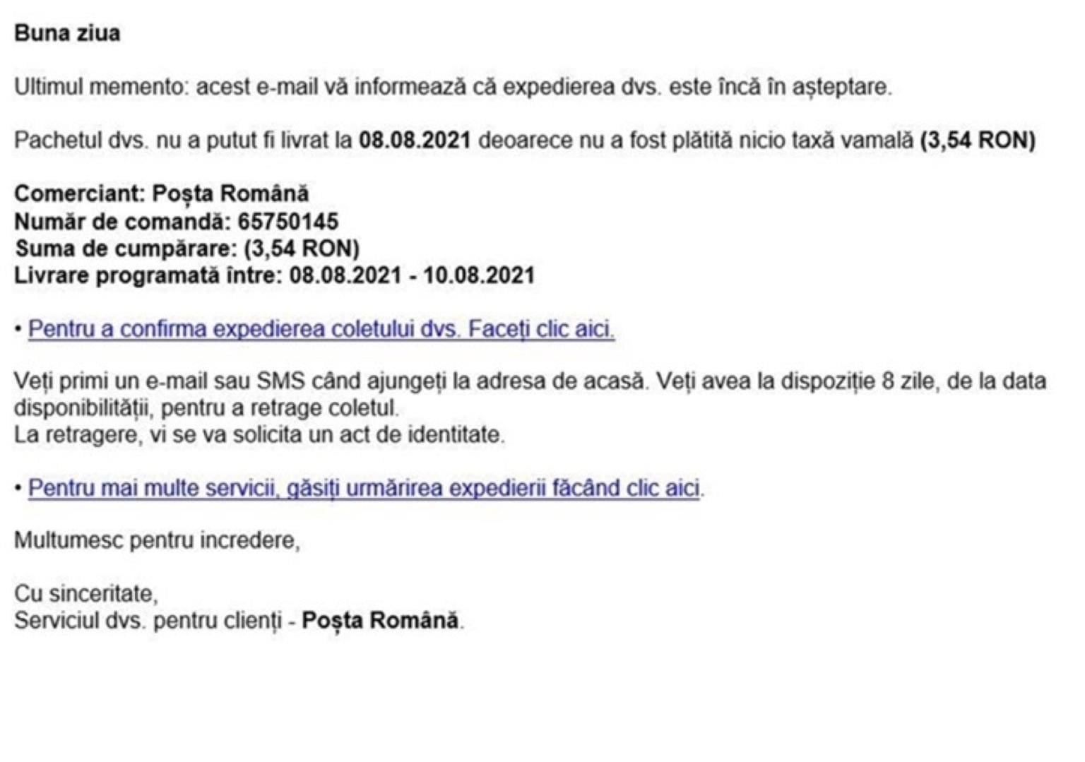 Ai primit vreun mail de la Poșta Română în ultimele săptămâni și nu ...