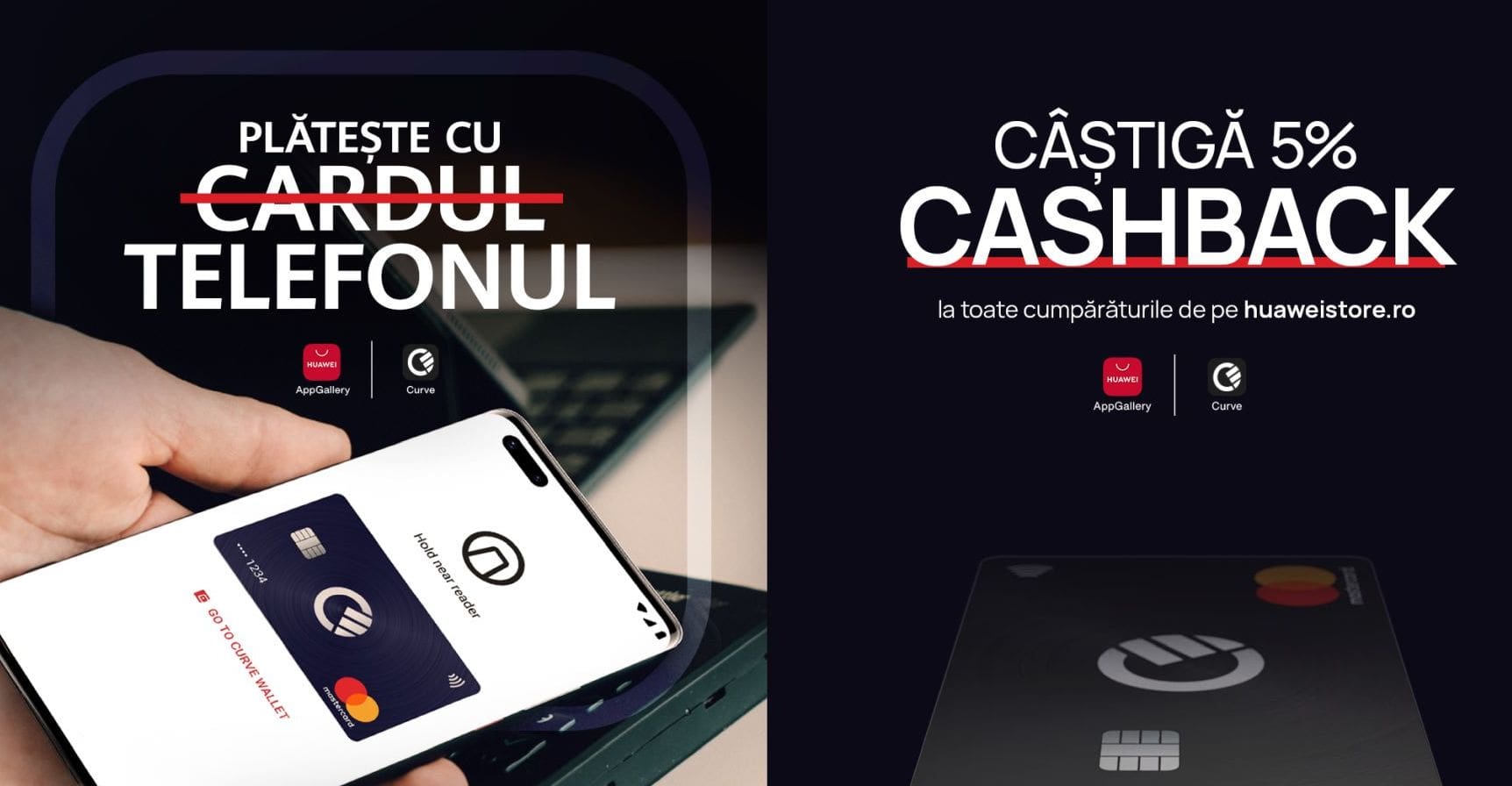 Huawei permite plăţi contactless cu telefonul mobil prin aplicaţia Curve