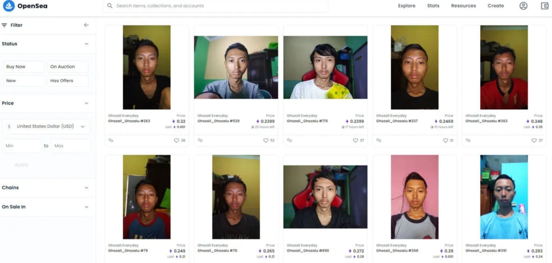 Un tânăr din Indonezia şi-a transformat selfie-urile în NFT-uri ...