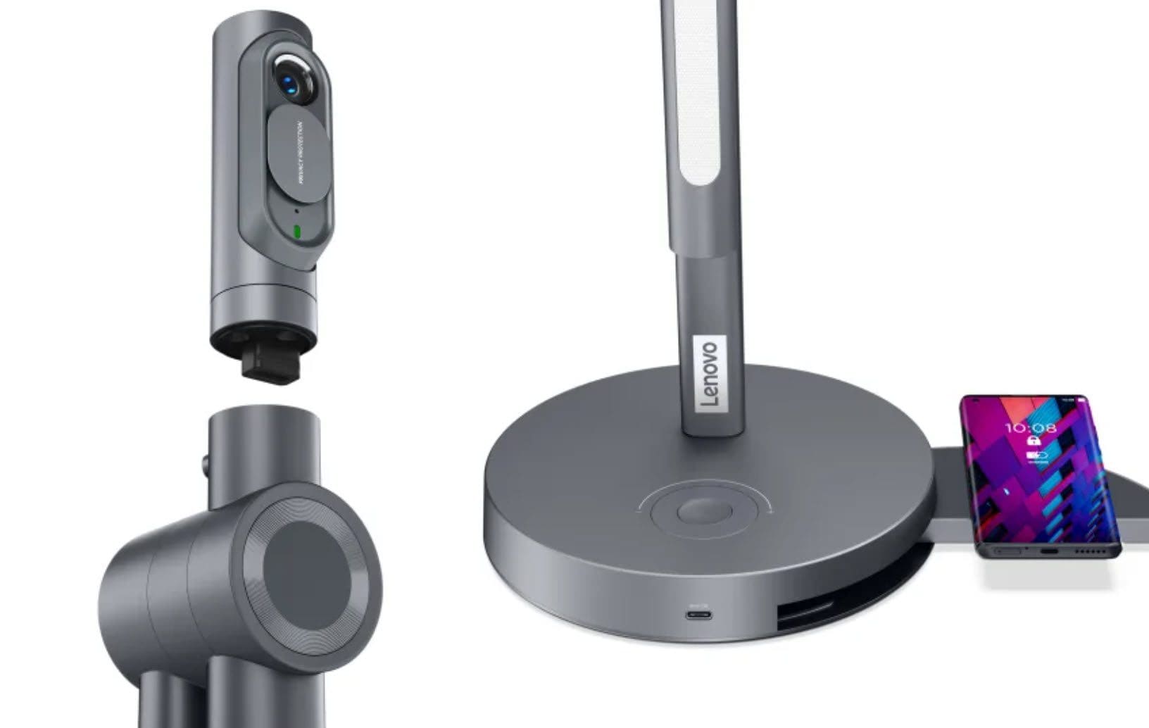Lenovo a lansat un webcam 4K, care e şi lampă şi încărcător wireless ...