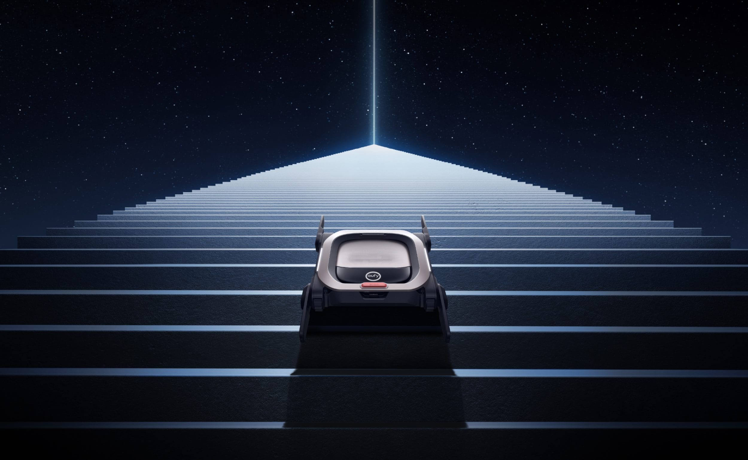 Acest robot este construit să care un aspirator robot la etaj