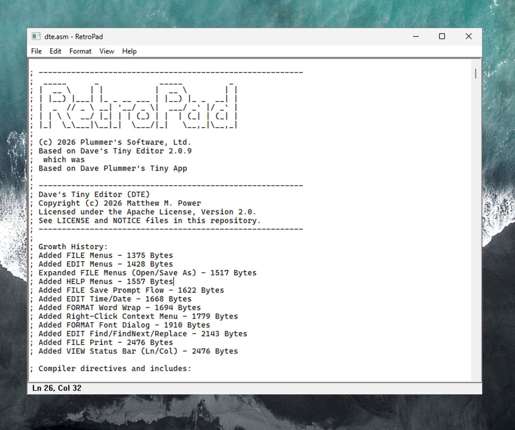 Vechiul Notepad din Windows XP, reprodus prin RetroPad, o aplicație de ...